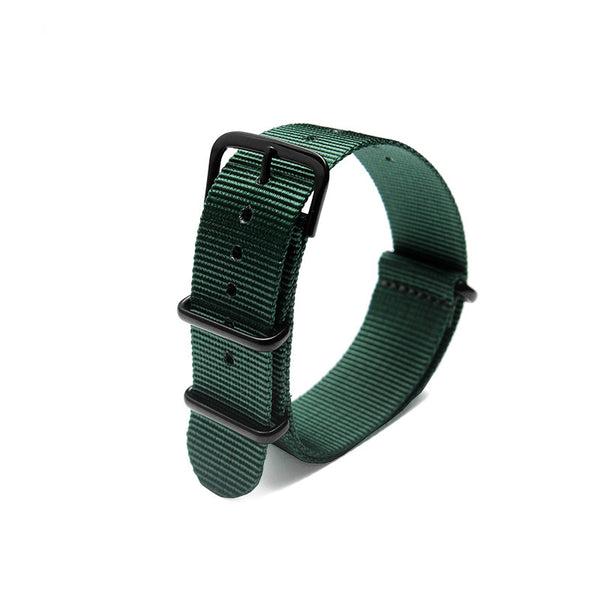 Green military nylon watch strap
